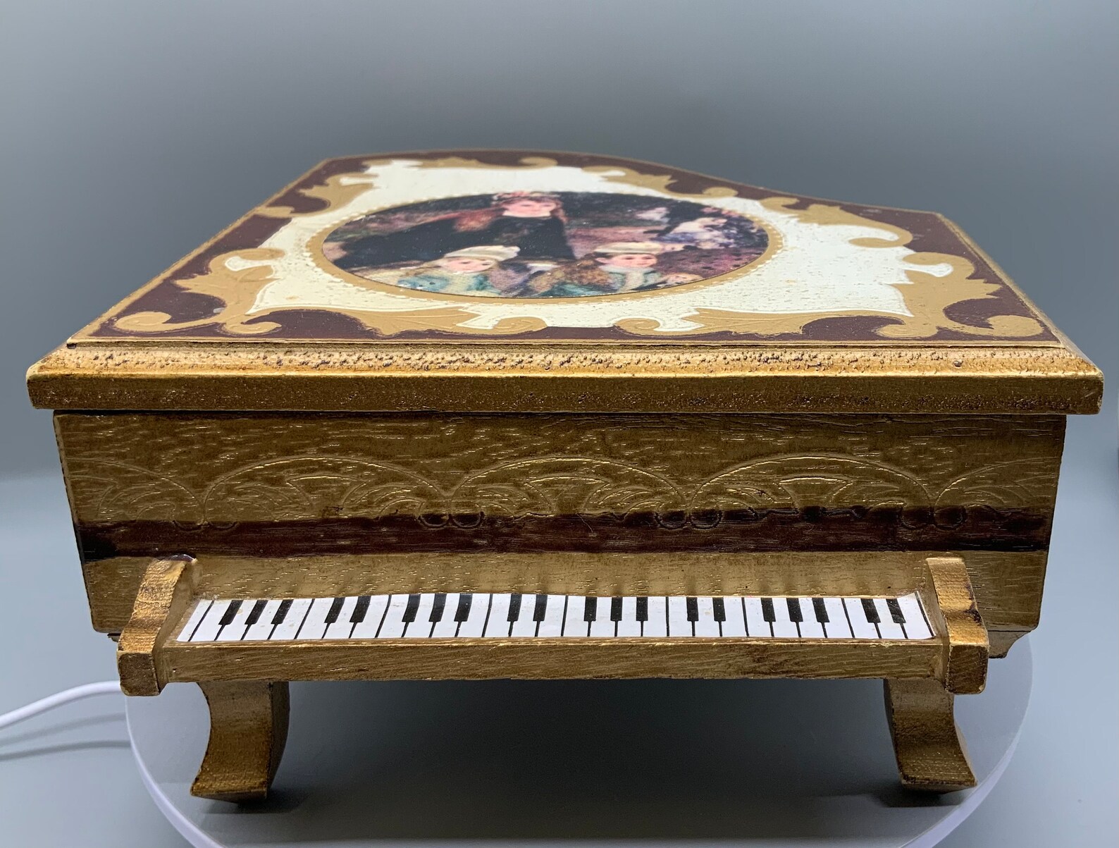 Vintage Florentine Style Wood Piano Shaped Jewelry Box and Music Box - Etsy