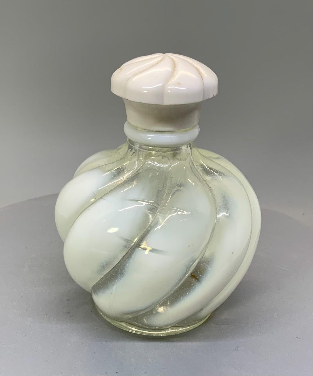 Vintage White Opalescent Swirl Perfume-cologne Vanity Bottle - Etsy