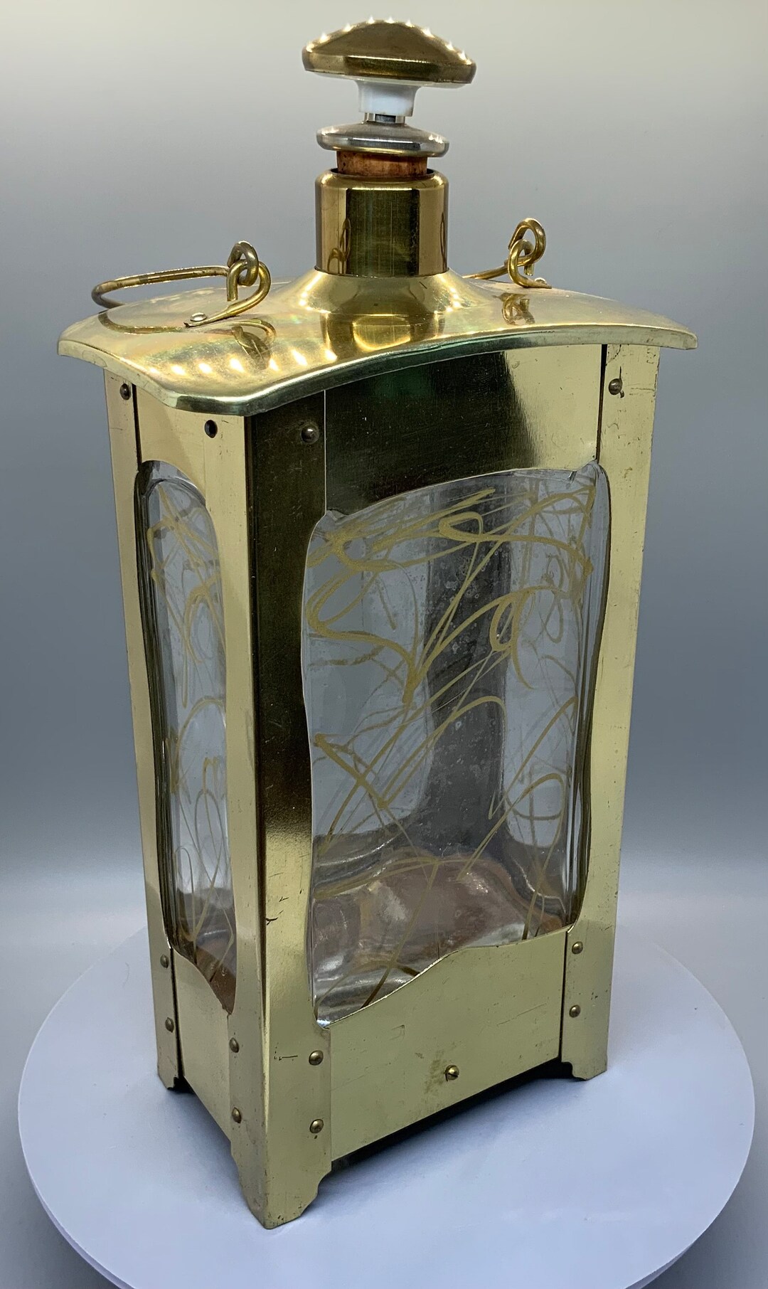 Vintage Glass and Brass Decanter-music Box - Etsy