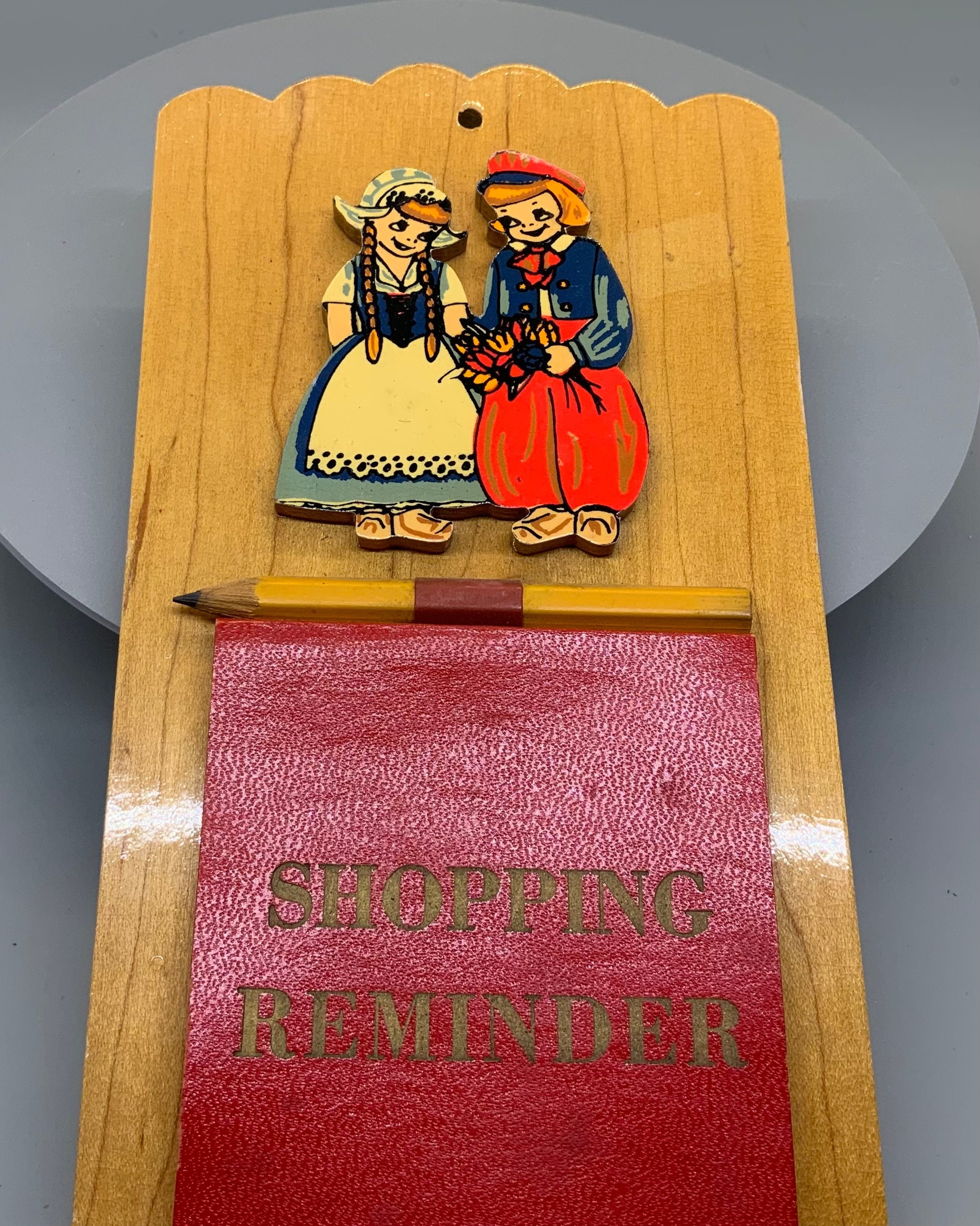 Vintage Shopping List Reminder Wall Plaque, Dutch Boy & Girl, Grocery ...