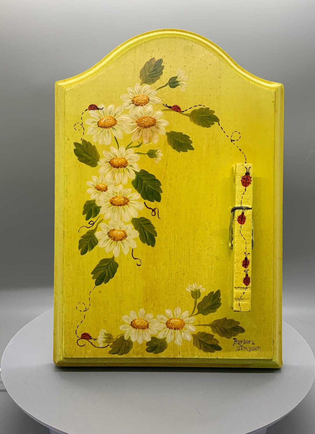 Vintage Note Holder, Document Holder, Wood, Hand Painted - Etsy