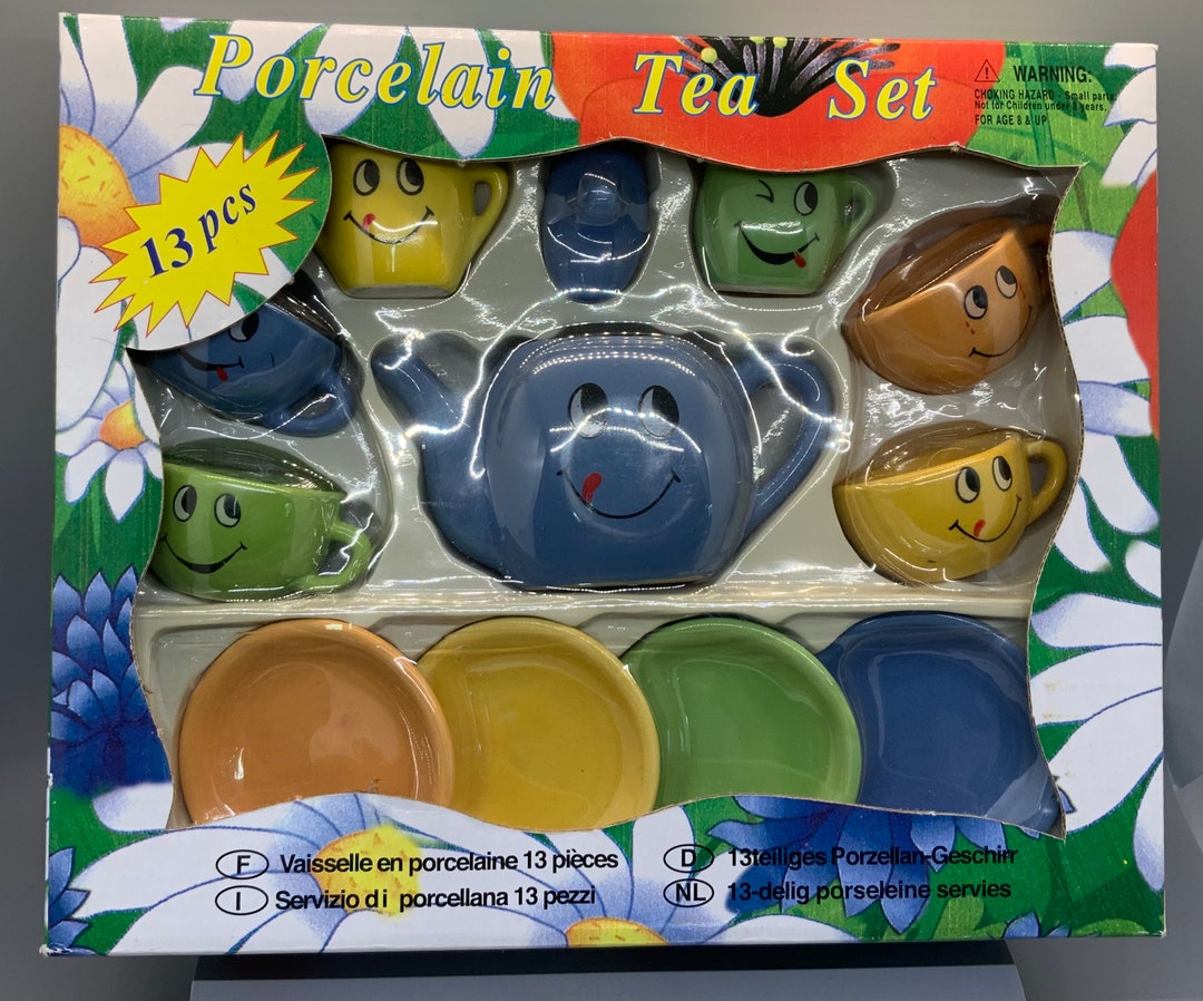 Colorful and Adorable Childs Toy Tea Set - Etsy