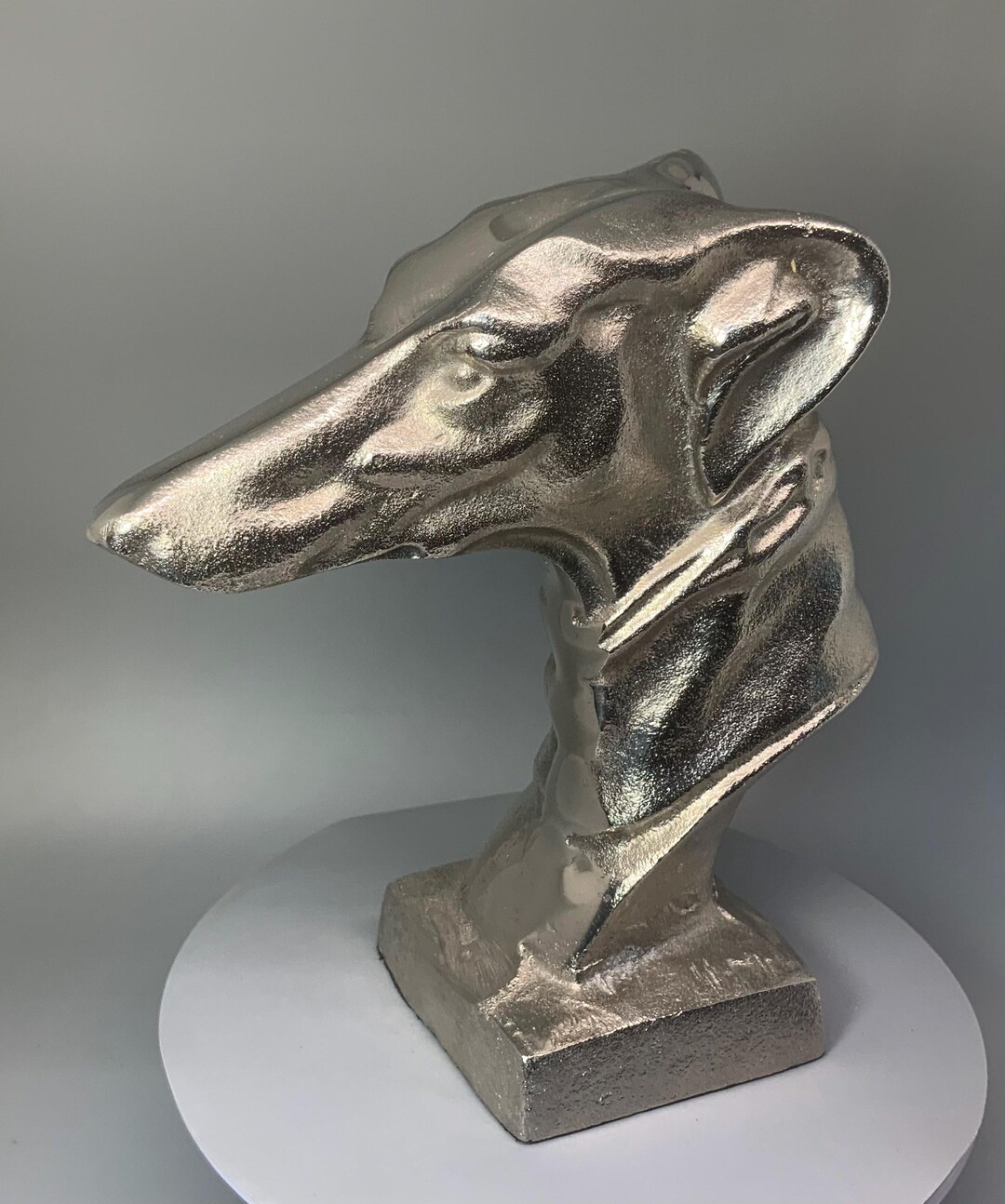 Vintage Metal Greyhound, Whippet Statue Bust on Cast Aluminum Base - Etsy