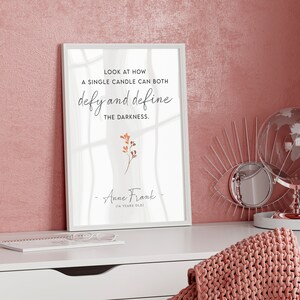 Anne Frank Quote, Digital Download Wall Art: Defy and Define the ...