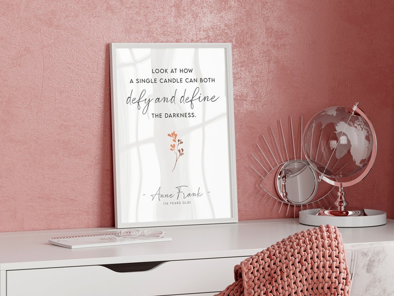 Anne Frank Quote Print, Defy Darkness, Watercolor Art (digital Download ...