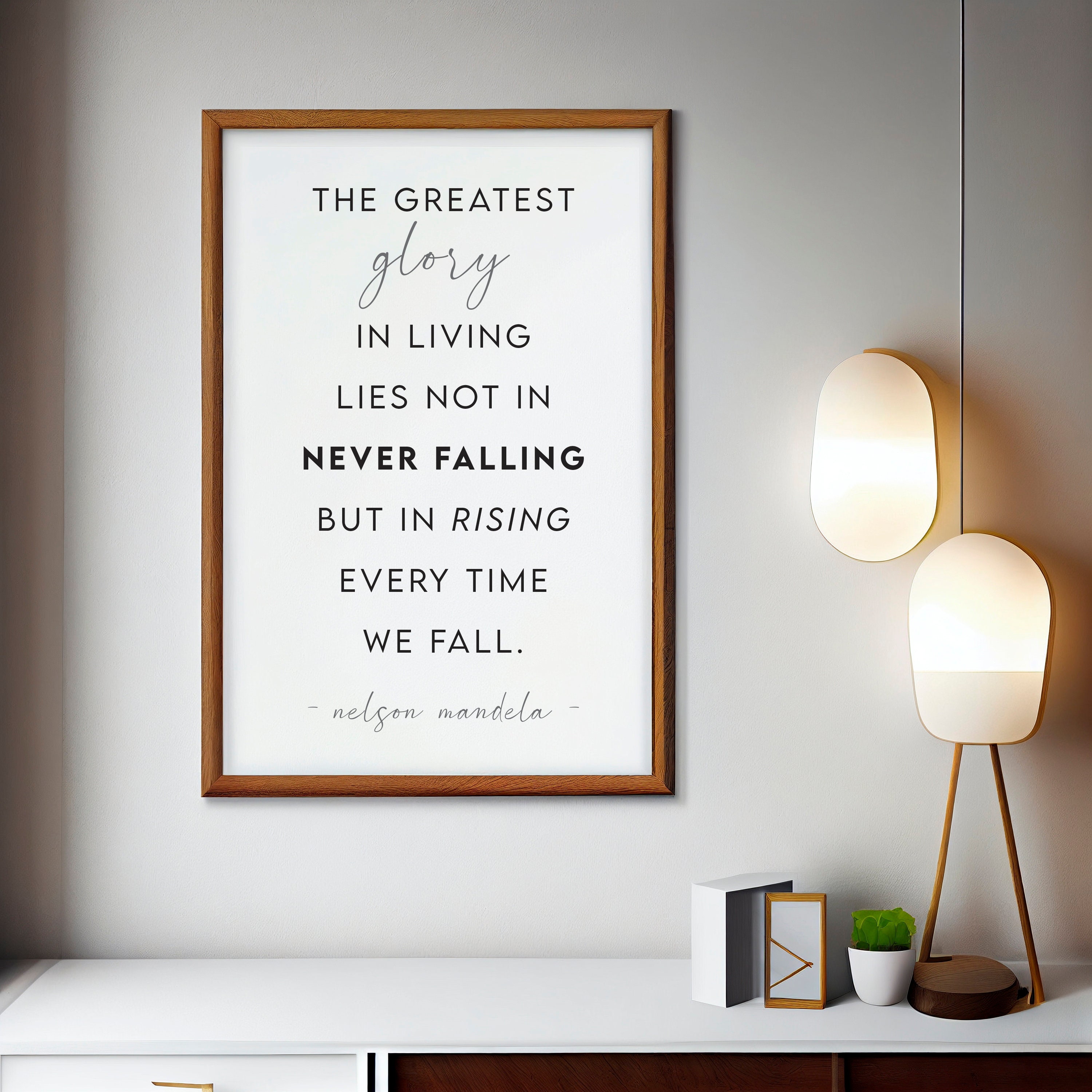 Printable Wall Art: Nelson Mandela Motivational Quote for Home or ...