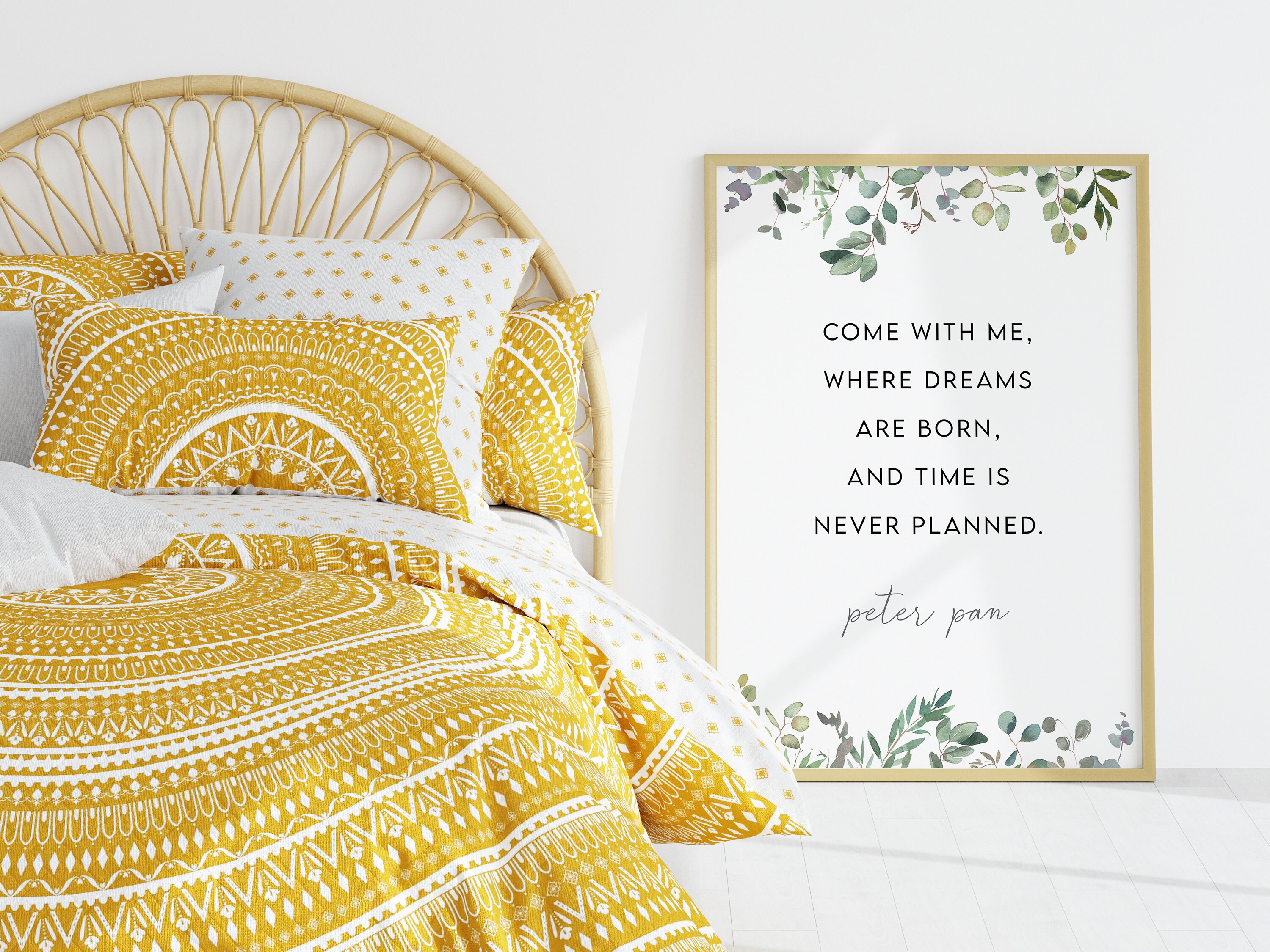 Peter Pan Quote: Woodland Watercolor Nursery Digital Download Wall Art ...