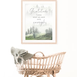 Printable Art: Gratitude Turns What We Have Into Enough, Wall Art, Home ...