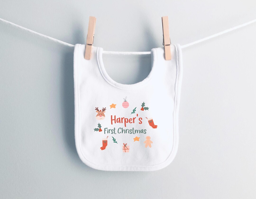 Personalised Babies First Christmas Dinner Bib Christmas Eve Box ...