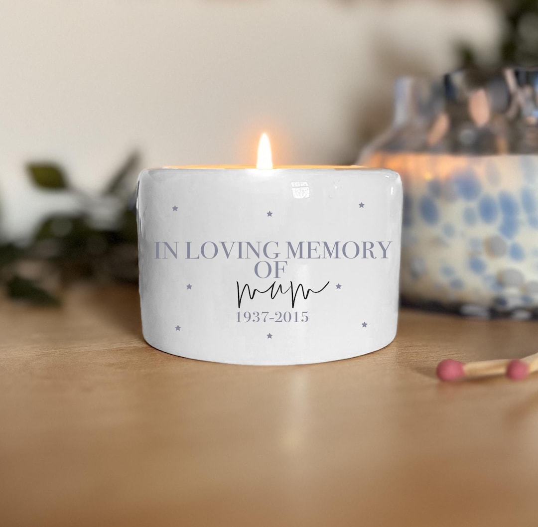 Handmade Bereavement Loving Memory Rest in Peace Tealight Candle ...