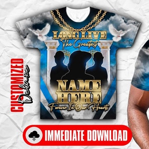 Memorial Shirt Template - Long Live the Greatest 3D - All Over T-shirt ...