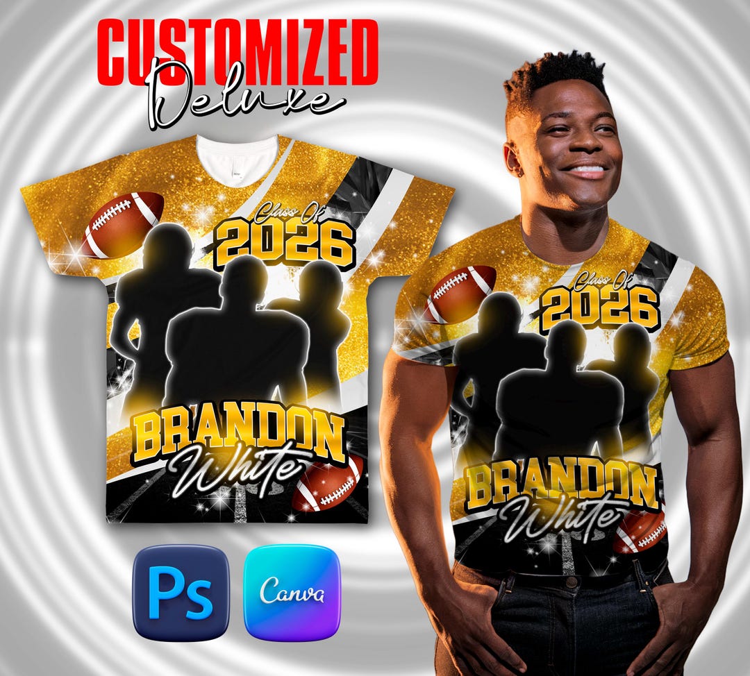 Graduation Design 2026 Theme Football - All Over Shirt Template - Class ...