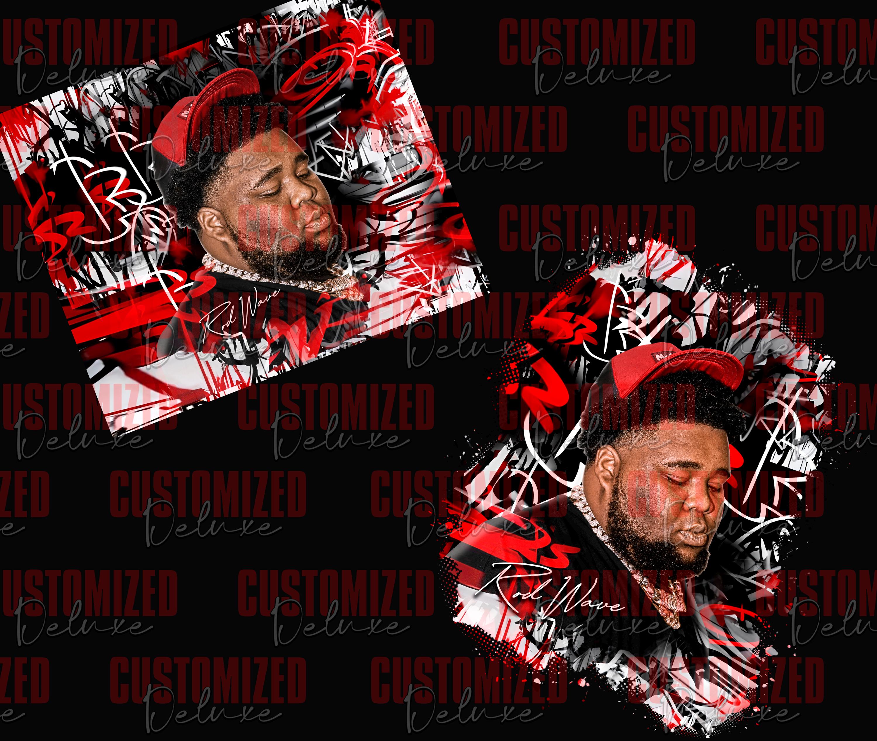 Rod Wave Png Red Black White - Rod Wave Shirt - Hoodie All Over Rod ...