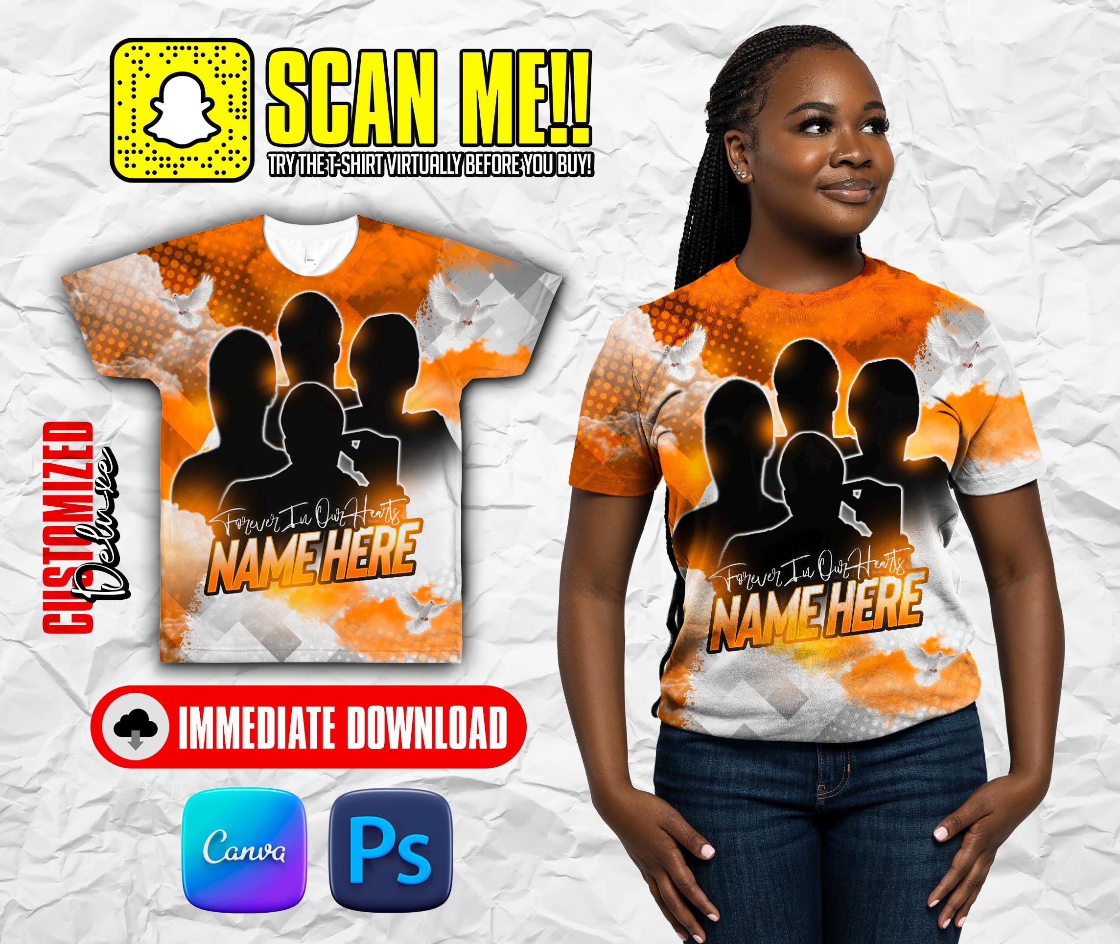 Funeral RIP Memorial T Shirt Design 2025 - Editable Canva/photoshop - Etsy