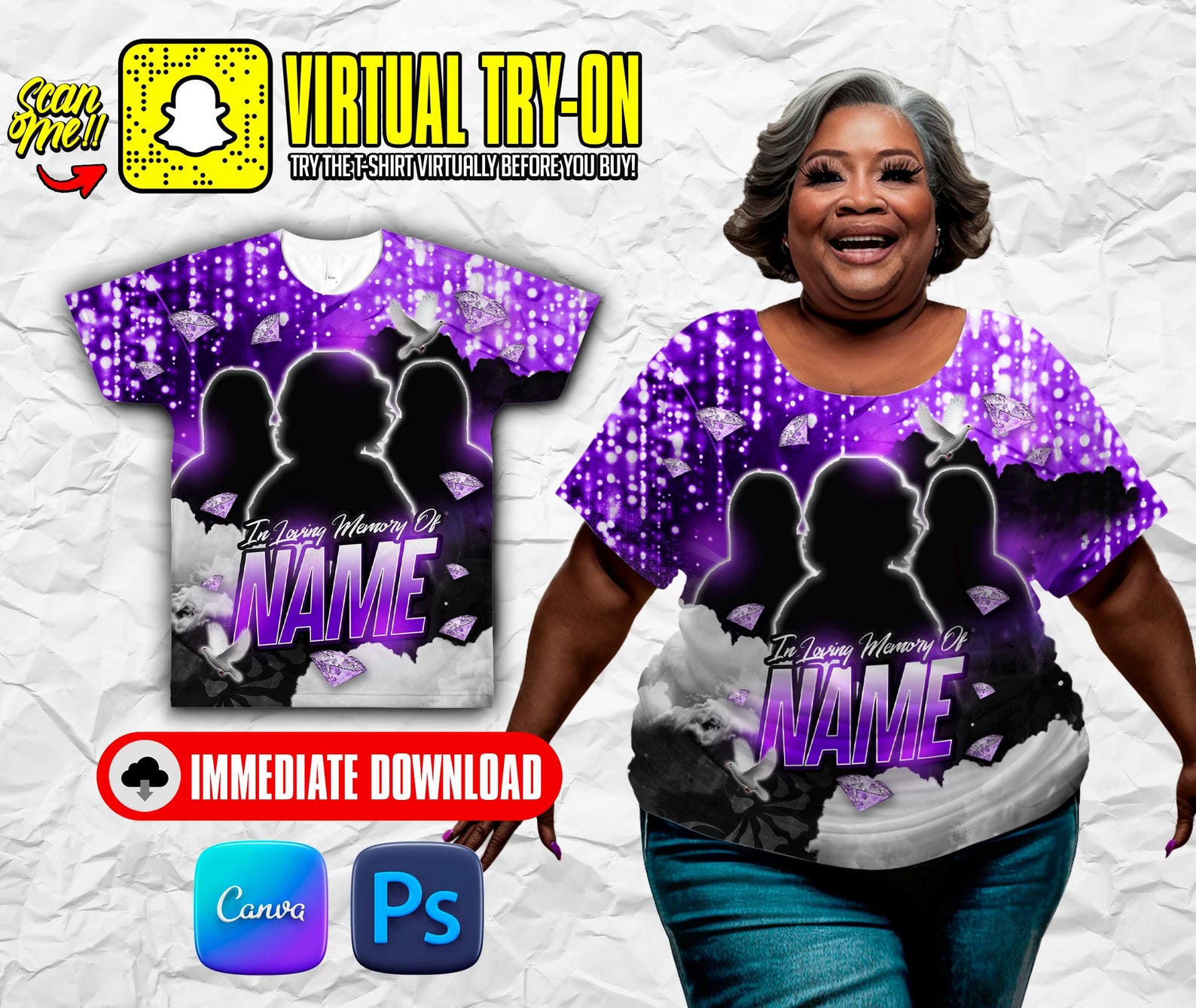 Funeral RIP Memorial - in Loving Memory Digital Design - Sublimation ...