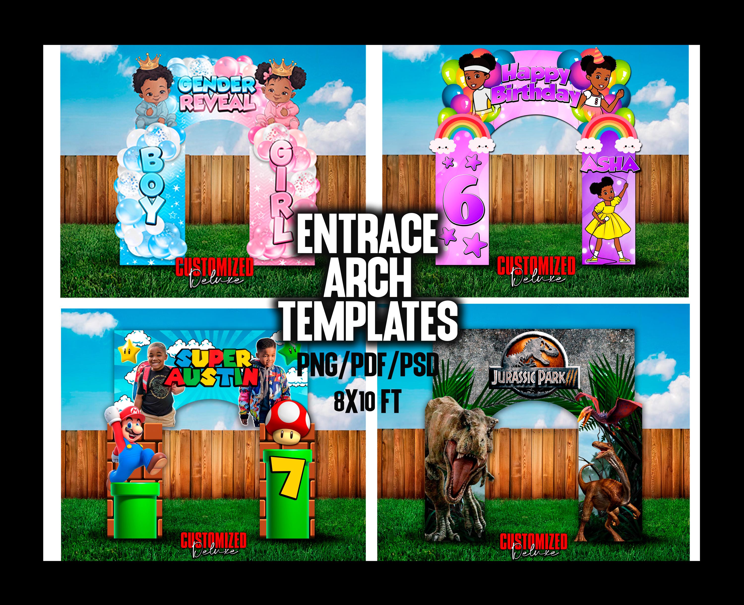 4 Templates Entrace Arch - Arch Bundle 4 Templates PNG/PDF/PSD, Instant ...
