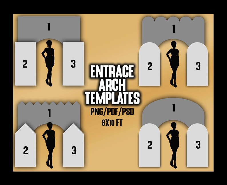 4 Templates Entrace Arch - Arch Bundle 4 Templates PNG/PDF/PSD, Instant ...