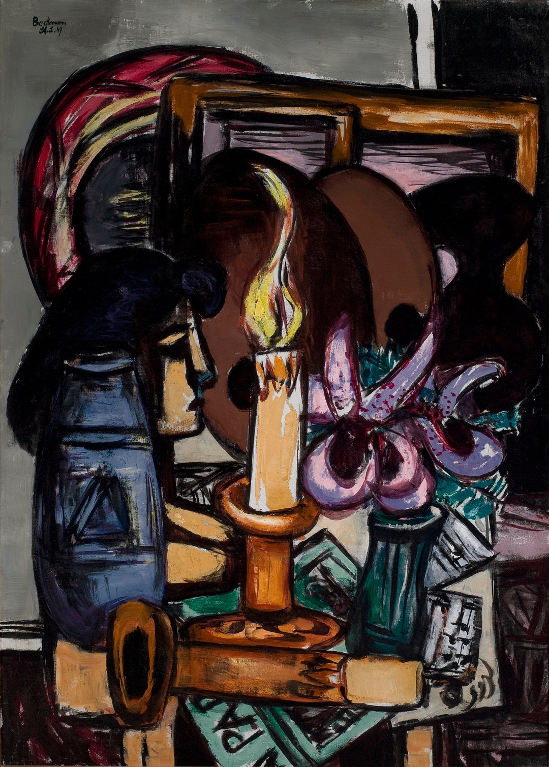 Max Beckman - Still Life With Two Large Candles (1884) - Digital Art ...