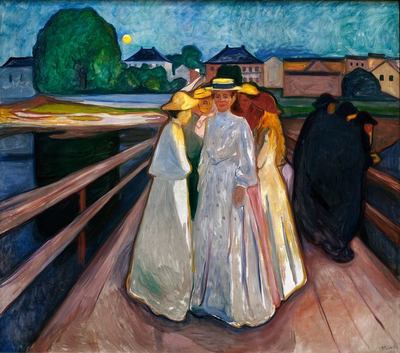 Edvard Munch - on the Bridge (1903) - Norwegian Painter - Digital Art ...