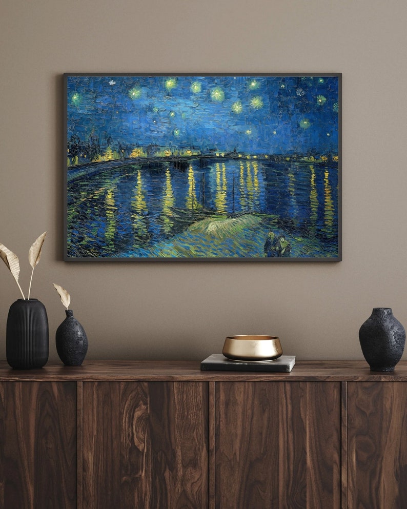 Starry Night Over the Rhone 1888 by Vincent Van Gogh - Impressionism ...