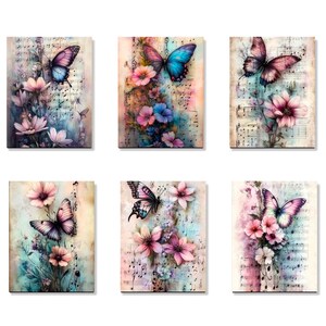 Musical Butterflies Sheet Music Junk Journal Kit, Musical Ephemera ...