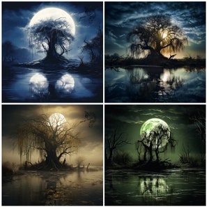 Willow Trees in the Moonlight Journal Paper Willow Trees Journal Pages ...