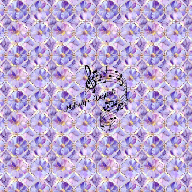 Lilacs Stained Glass Digital Paper, Iridescent Printable Texture ...