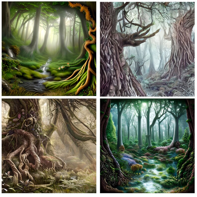 Enchanted Forest Journal Paper, Digital Paper, Rococo Paper Junk ...