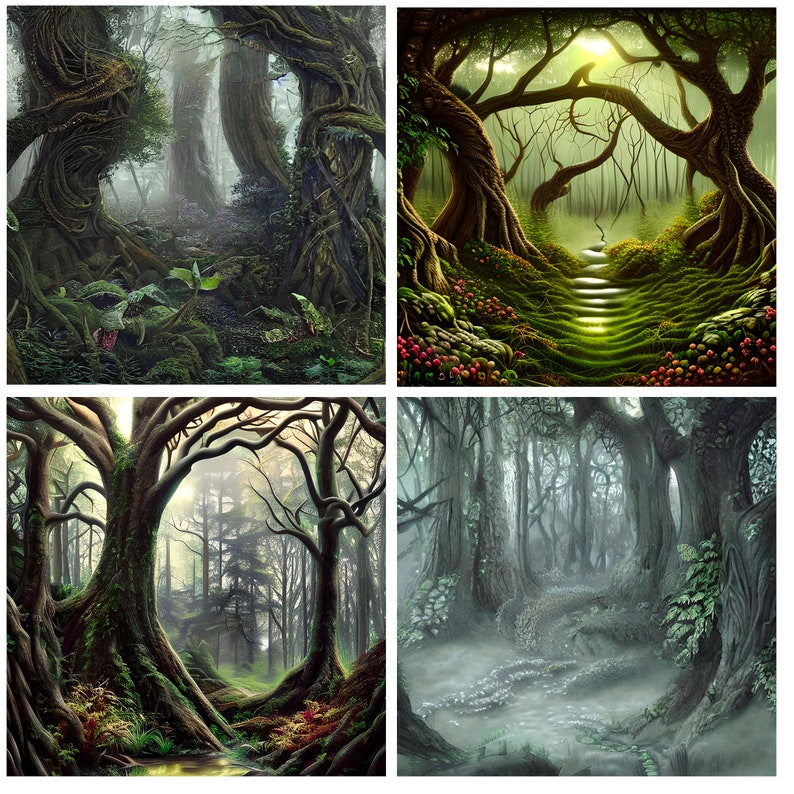 Enchanted Forest Journal Paper, Digital Paper, Rococo Paper Junk ...