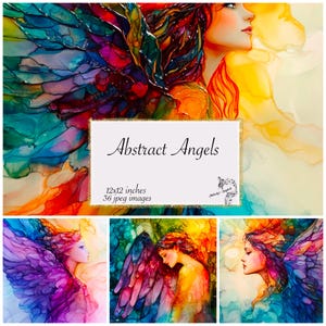 Abstract Angels Junk Journal Pages Christmas Angels Alcohol Ink and ...