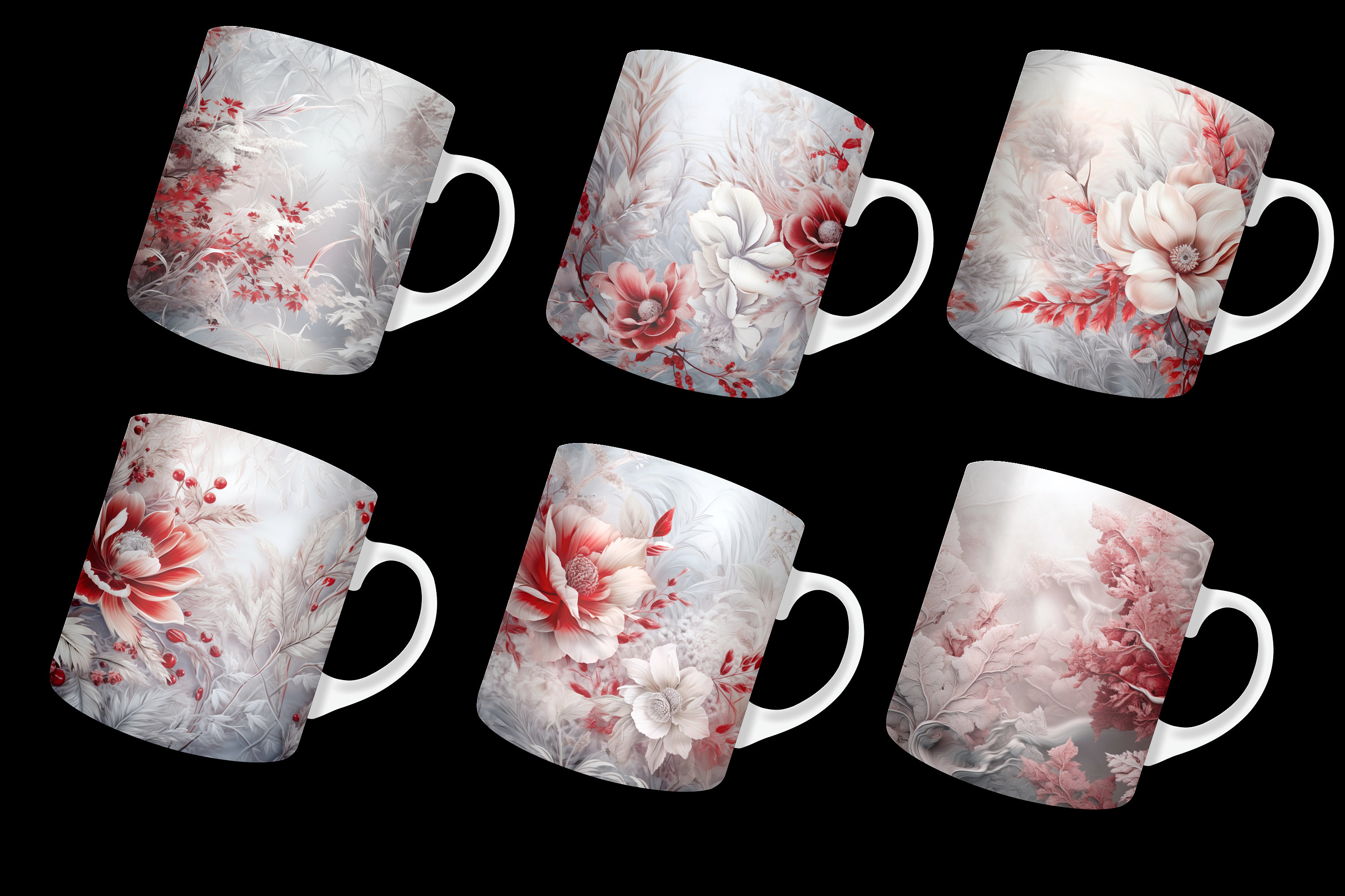 Christmas Floral Frozen in Time Rococo Journal Paper Christmas Flowers ...