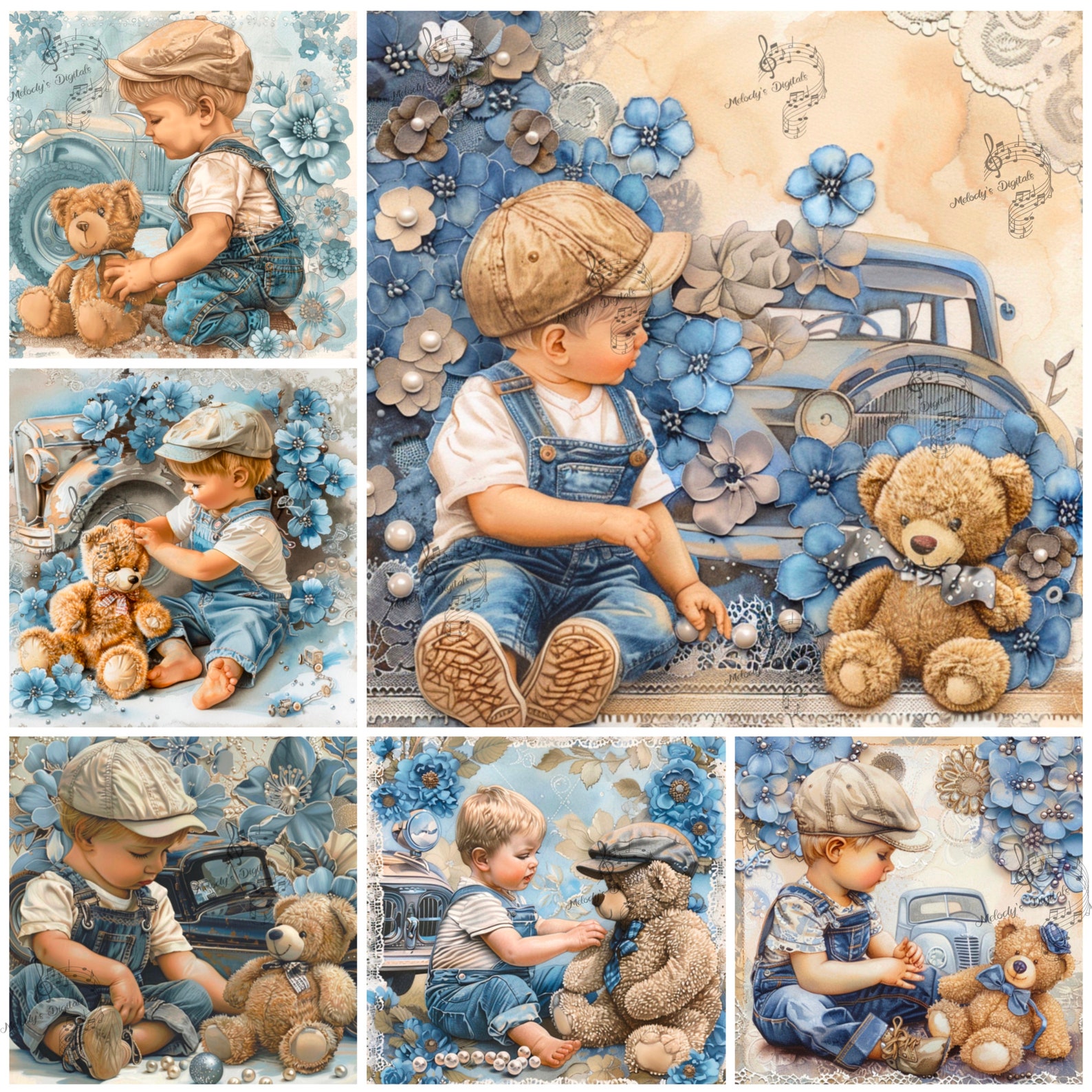 Blonde Boys Playtime Journal Paper Scrapbooking Kit Junk Journal Pages ...