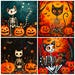 Halloween Kids Digital Paper, Skeleton Cats and Jack O Lanterns Digital ...