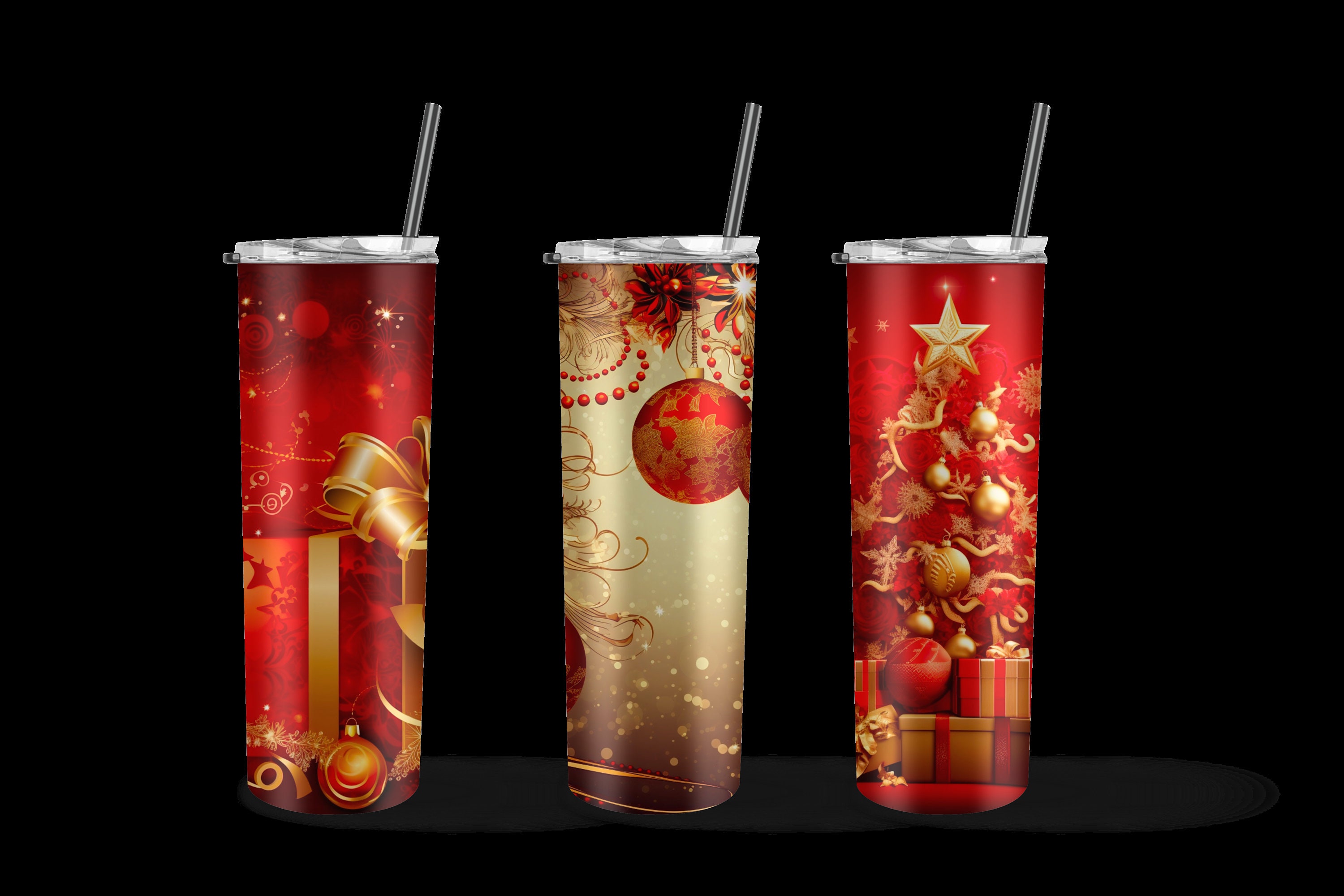 Christmas in Red and Gold Holiday Paper Journal Paper, Christmas ...