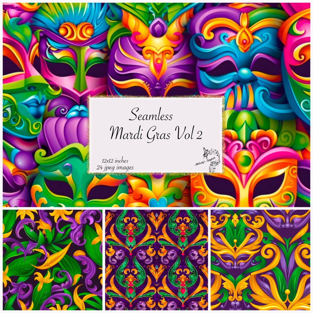 Mardi Gras Digital Paper, Mardi Gras Pattern, Carnival Pattern ...