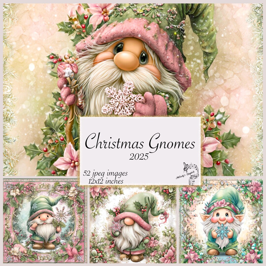 Watercolor Christmas Gnome Clipart, 52 JPG Bundle (digital Download) - Etsy