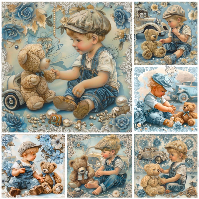 Blonde Boys Playtime Journal Paper Scrapbooking Kit Junk Journal Pages ...