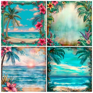 Hawaii Junk Journal Paper Pack, Ocean Beach Sea Printable Pages ...