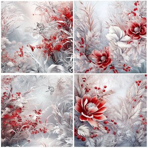 Christmas Floral Frozen in Time Rococo Journal Paper Christmas Flowers ...