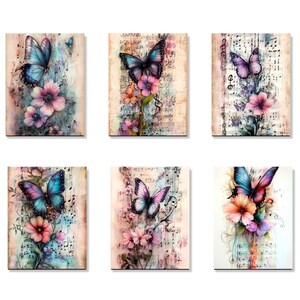 Musical Butterflies Sheet Music Junk Journal Kit, Musical Ephemera ...