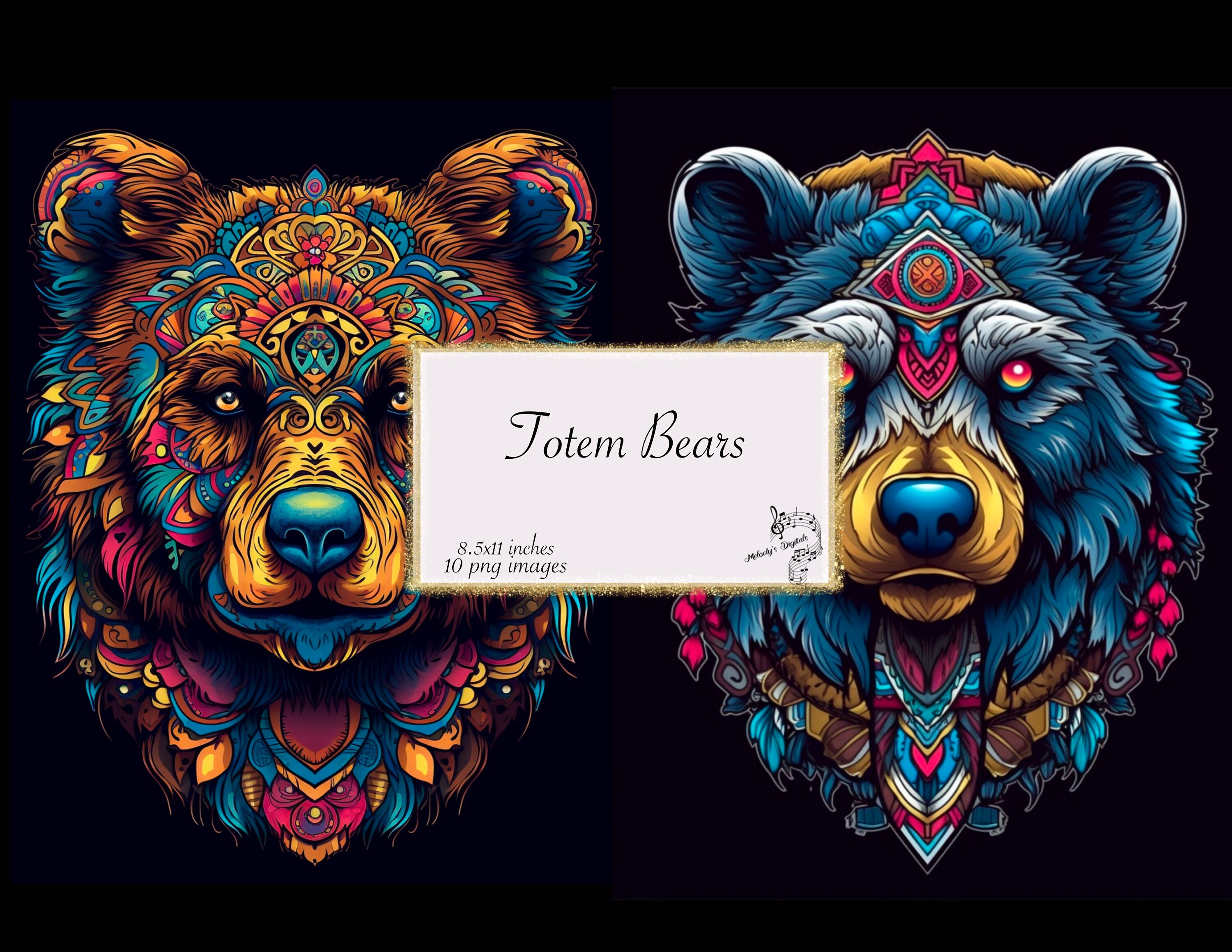 Clipart Totem Bears Journal Paper Clipart Paper Sublimation Designs Clipart Journal Paper ...