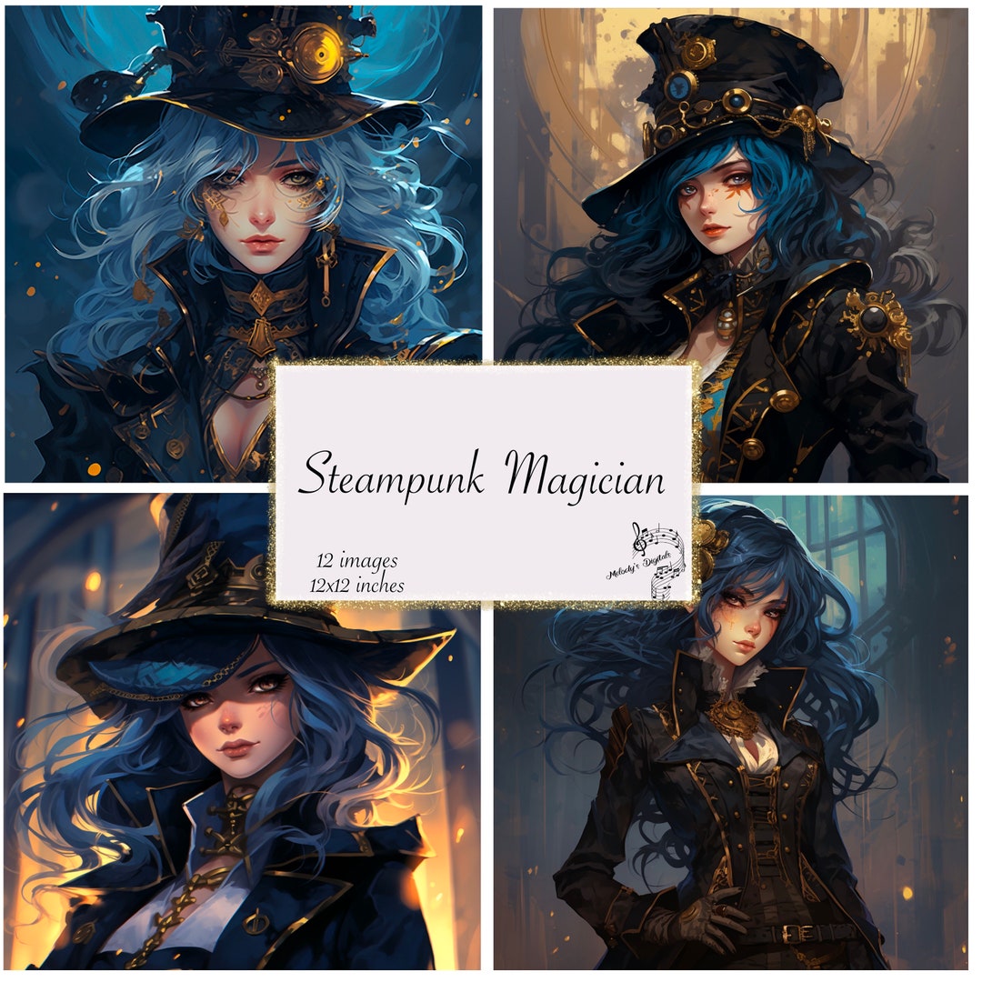 Steampunk Magician Fantasy Paper, Steampunk Paper, Steampunk Digital ...