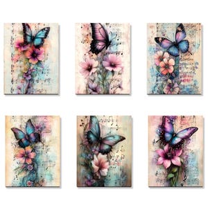 Musical Butterflies Sheet Music Junk Journal Kit, Musical Ephemera ...