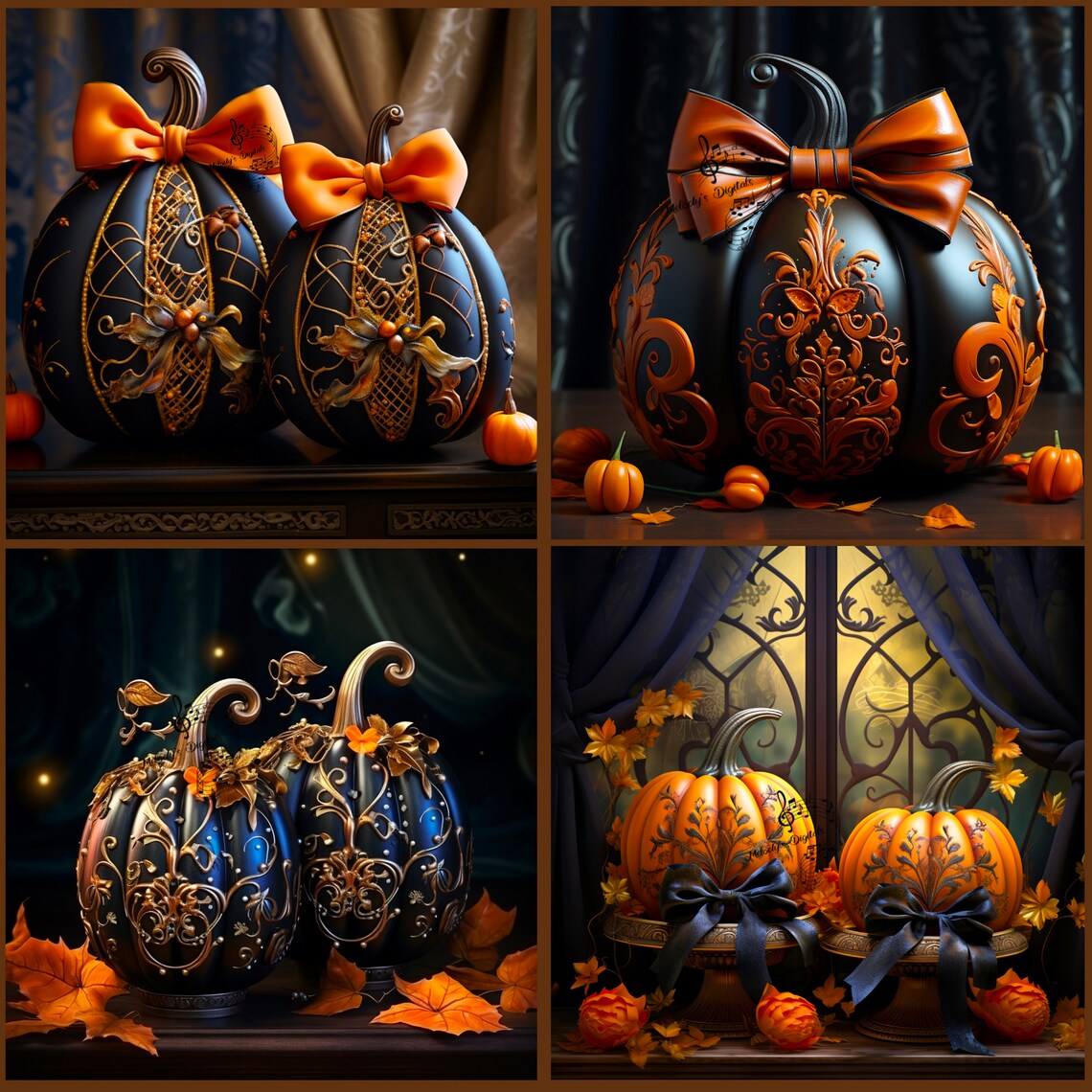 Porcelain Pumpkins Journal Paper Halloween Pumpkins Journal Paper ...