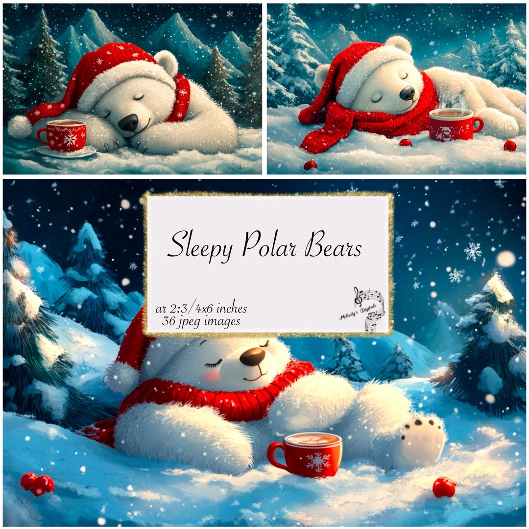 Sleepy Christmas Polar Bears Junk Journal Christmas Polar Bears ...