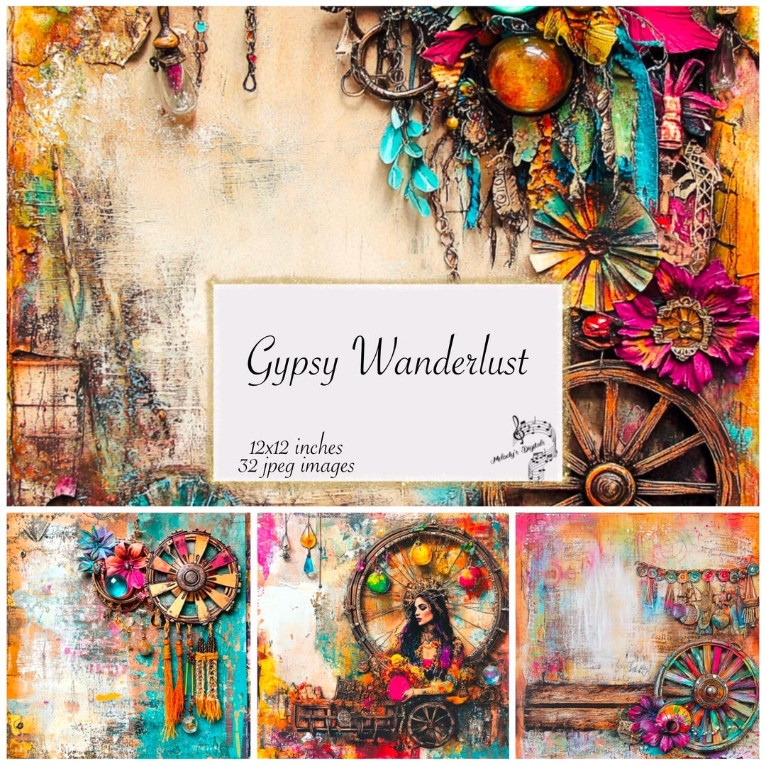 Gypsy Wanderlust Junk Journal Kit Junk Journal Printable Scrapbook ...