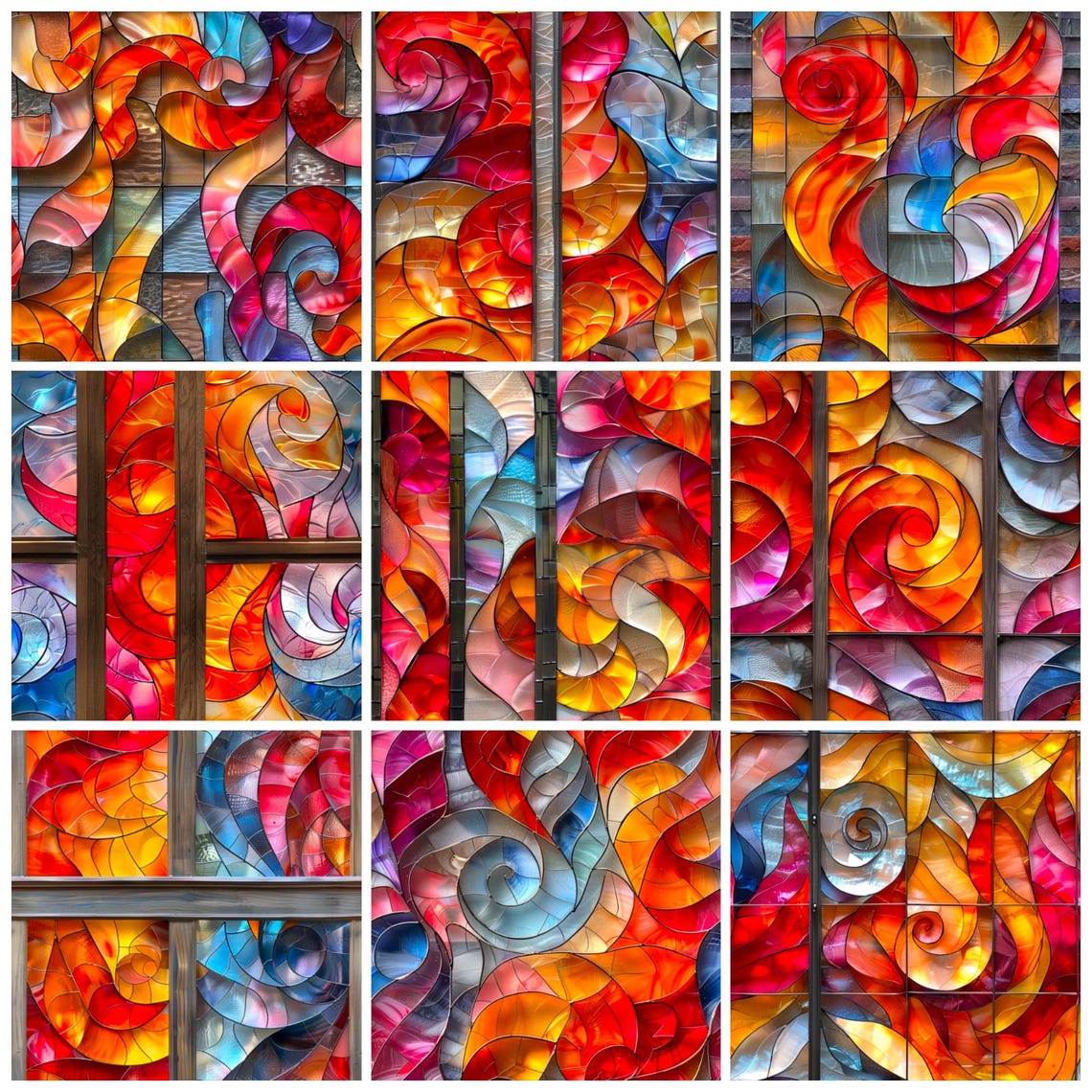 Rainbow Stained Glass Tile Digital Paper, Seamless Pride Designs ...