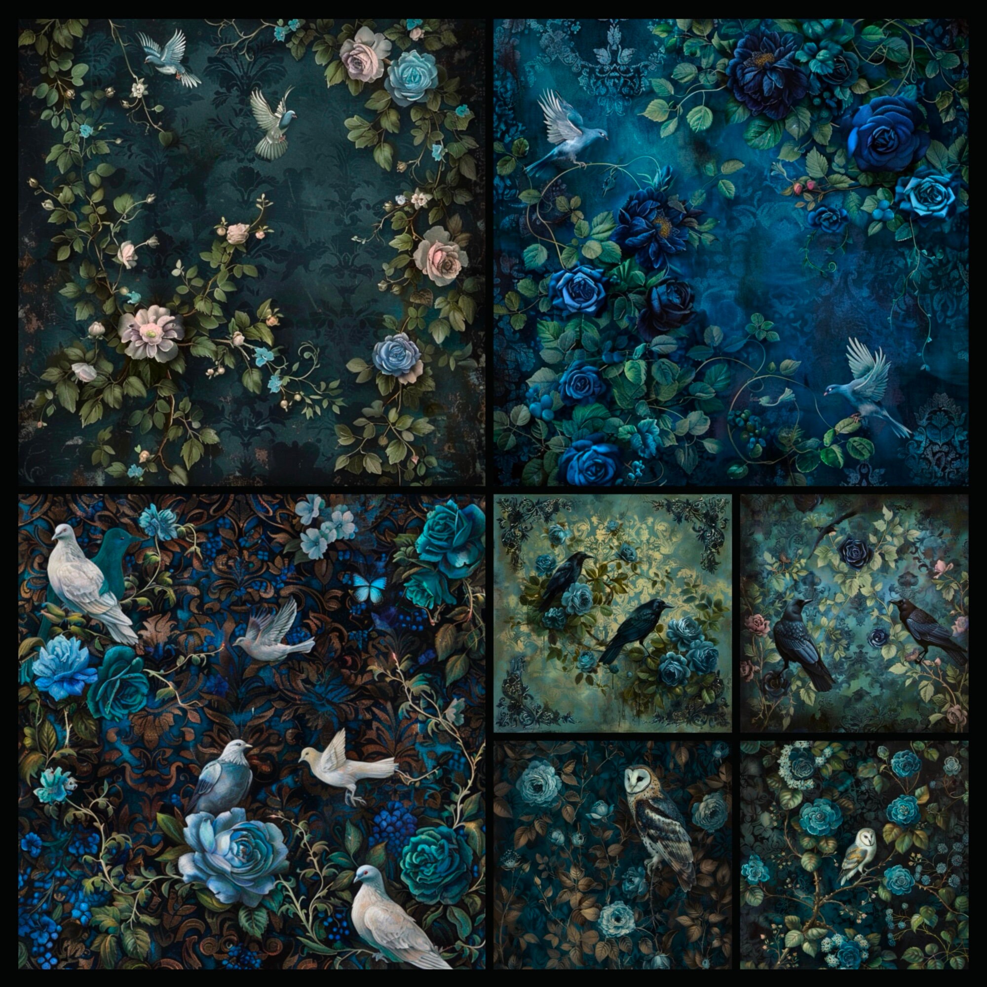 Gothic Rococo Digital Paper Victorian Gothic Digital Paper Background ...