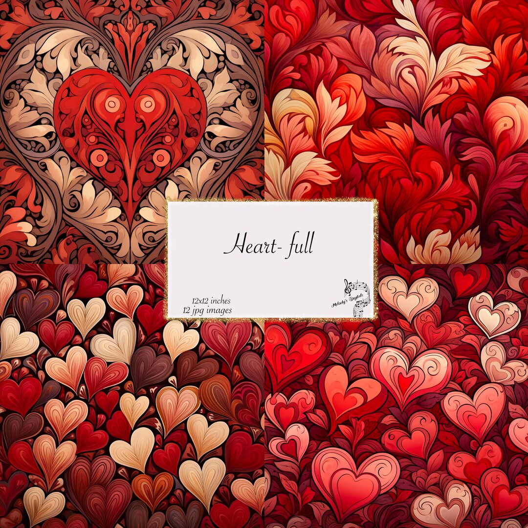 Heart-full Valentines Romantic Journal Paper, Valentins Journal Paper ...