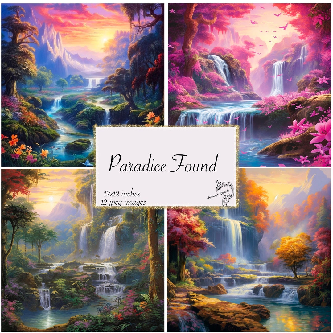 Paradice Found Romantic Paper, Waterfall Journal Paper, Junk Journal ...